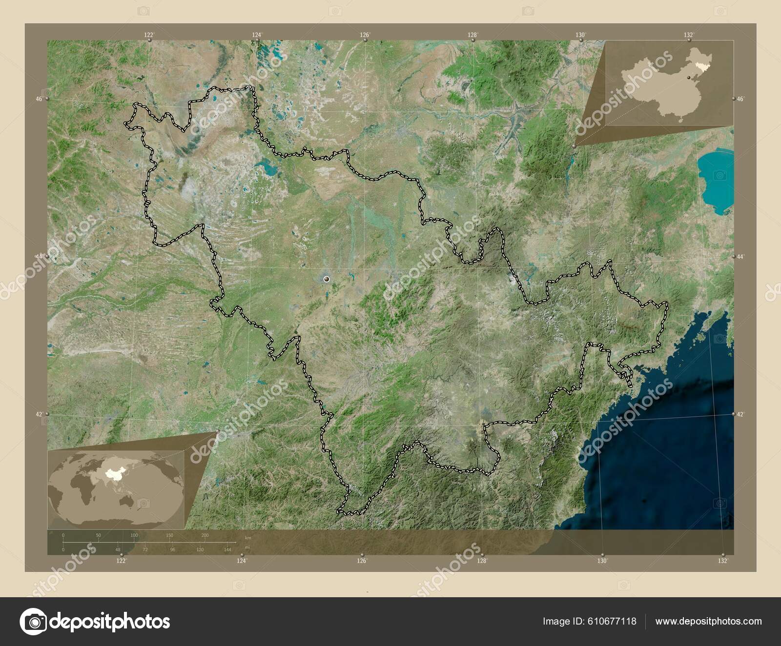 Jilin Province China High Resolution Satellite Map Corner Auxiliary ...
