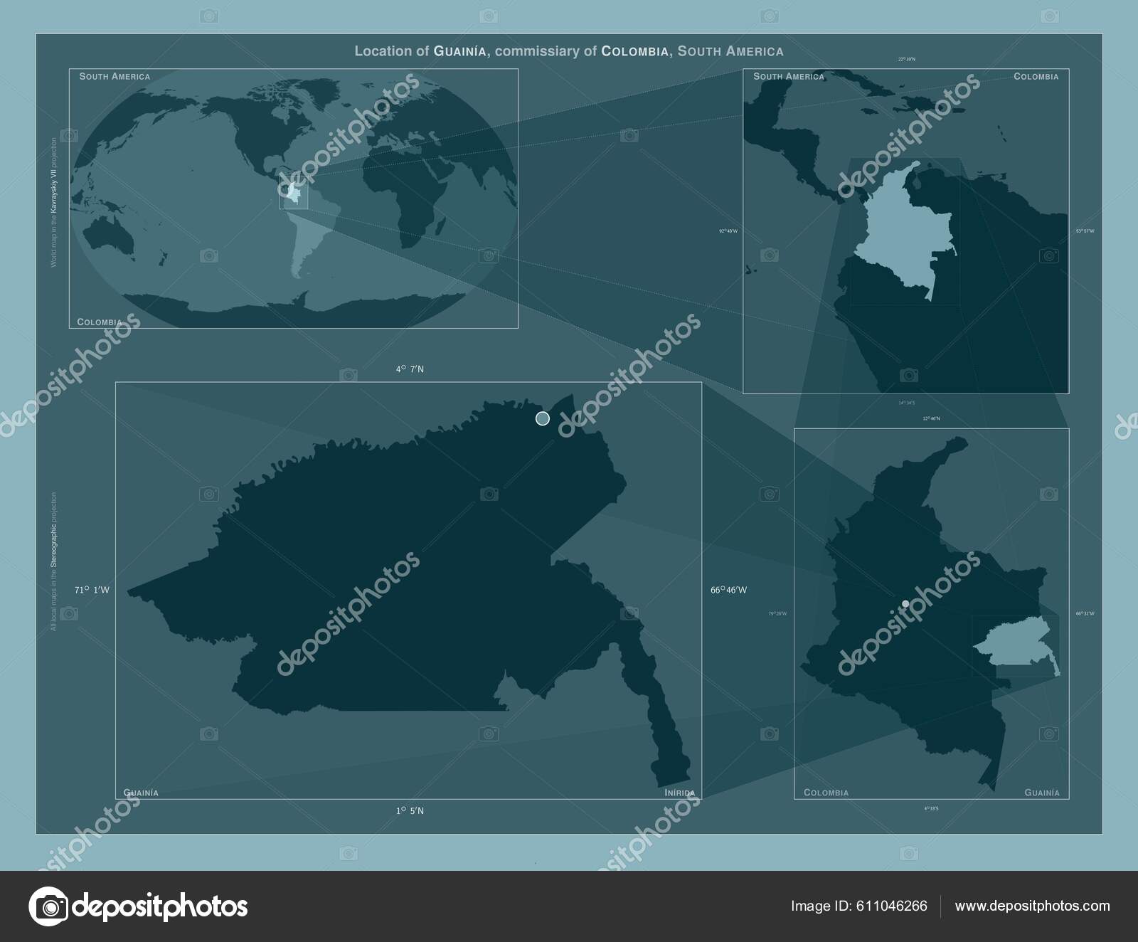 Guainia Commissiary Colombia Diagram Showing Location Region Larger ...