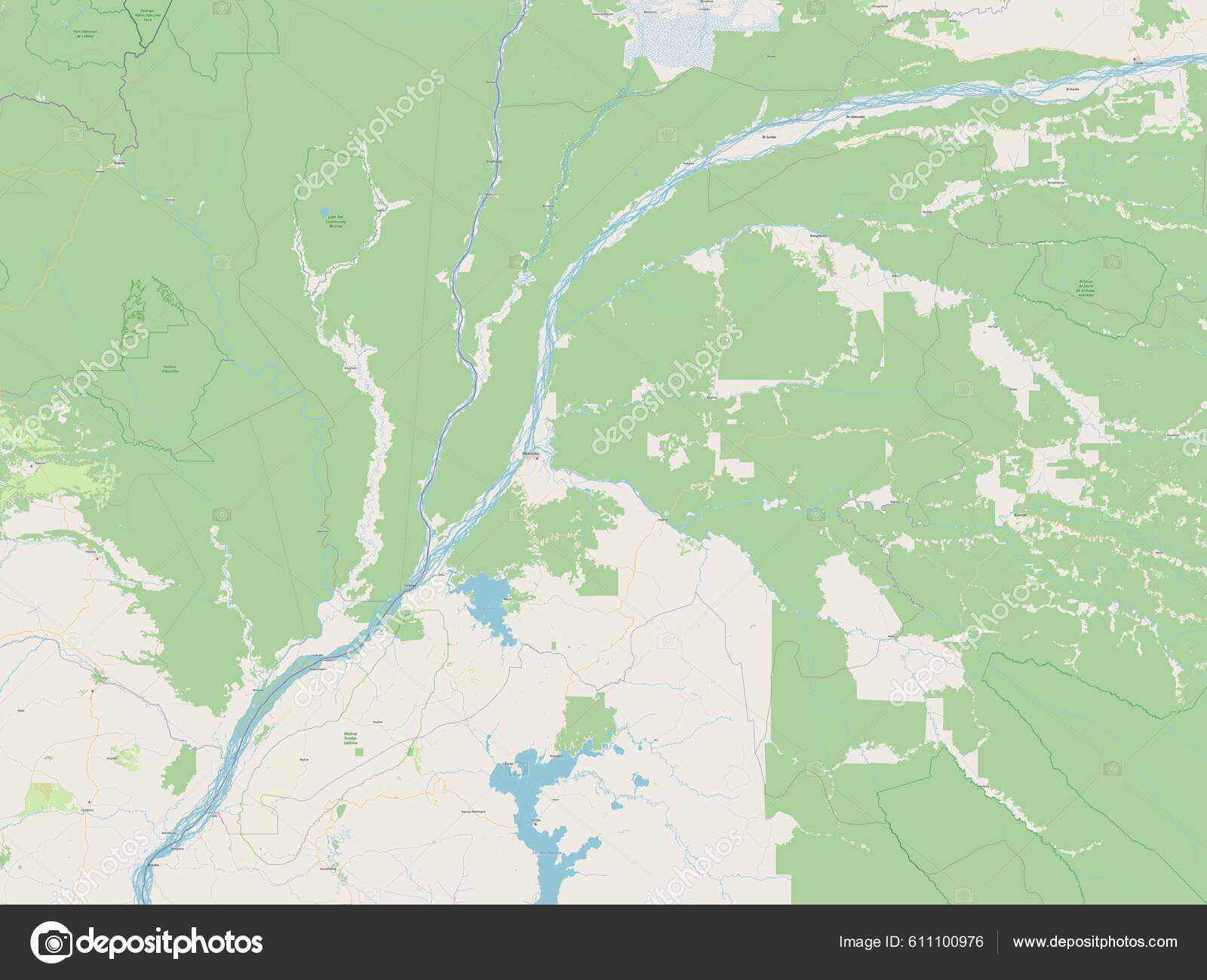 Equateur Province Democratic Republic Congo Open Street Map — Stock ...