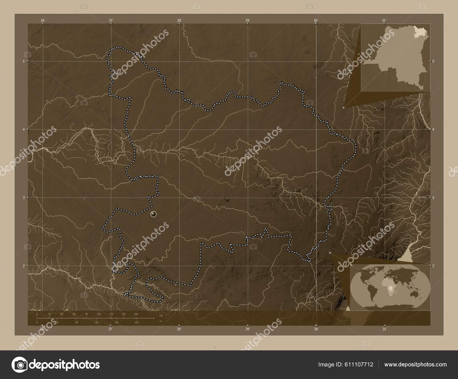 Haut Uele Province Democratic Republic Congo Elevation Map Colored ...