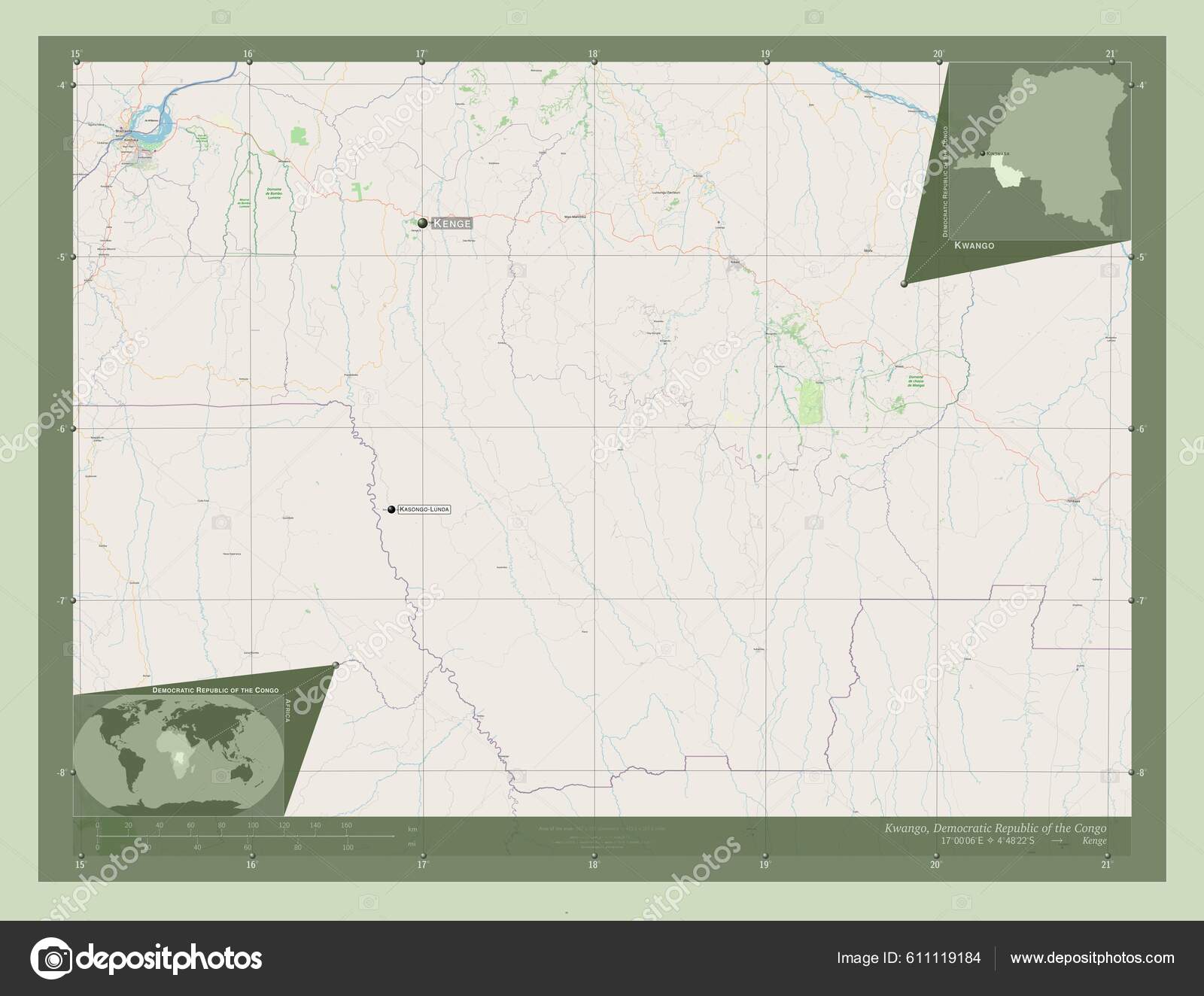 Kwango Province Democratic Republic Congo Open Street Map Locations ...
