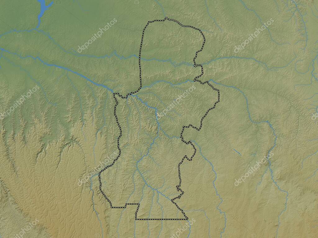 Kasai, provincia de República Democrática del Congo. Mapa de elevación ...