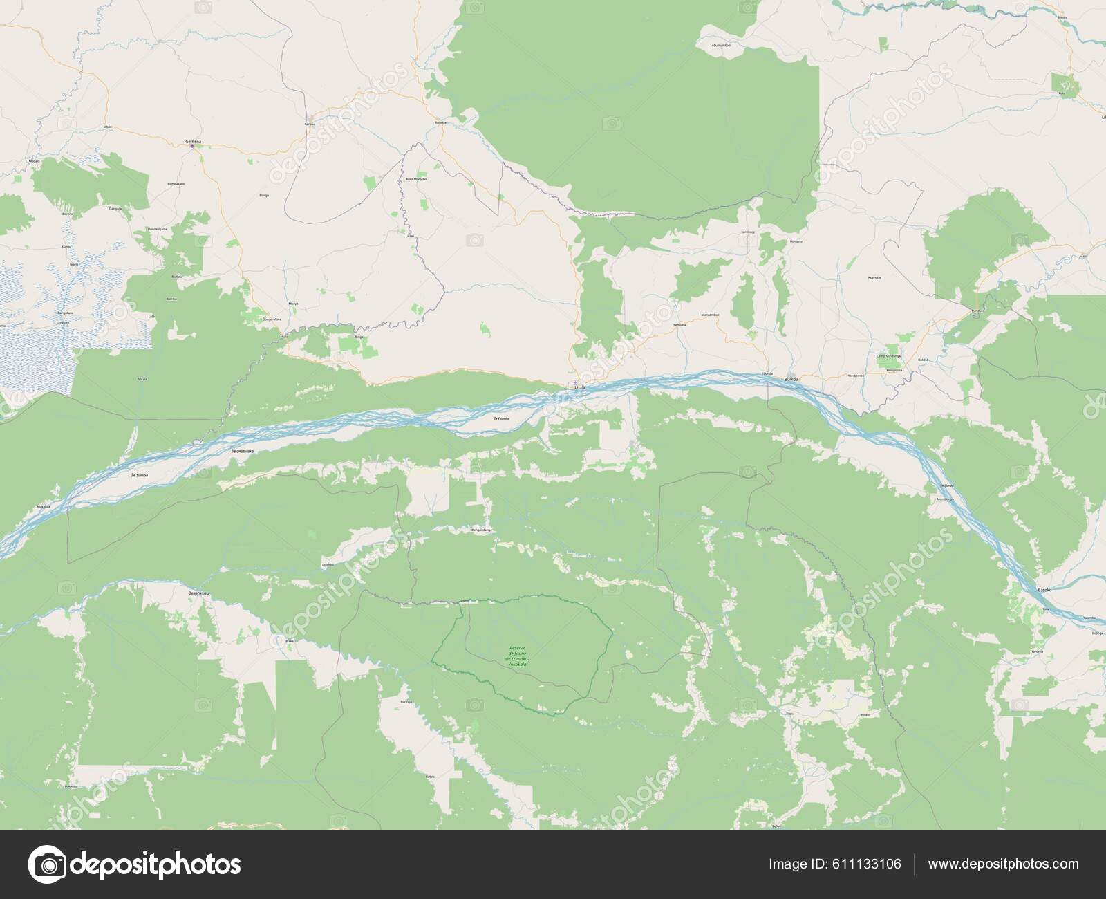Mongala Province Democratic Republic Congo Open Street Map Stock Photo ...