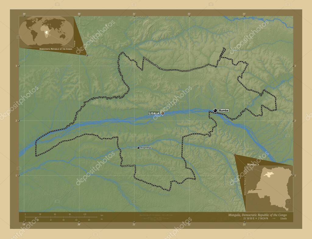 Mongala, provincia de República Democrática del Congo. Mapa de ...