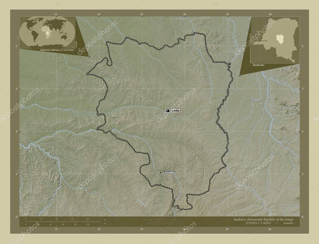 Sankuru, provincia de República Democrática del Congo. Mapa de ...