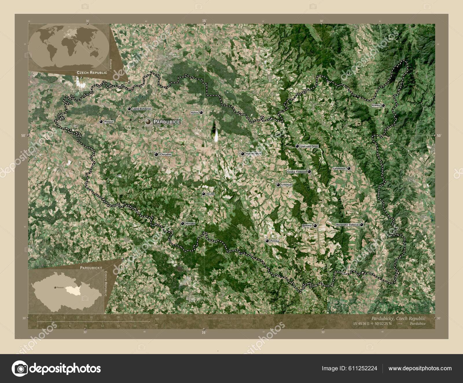Pardubicky Region Czech Republic High Resolution Satellite Map ...