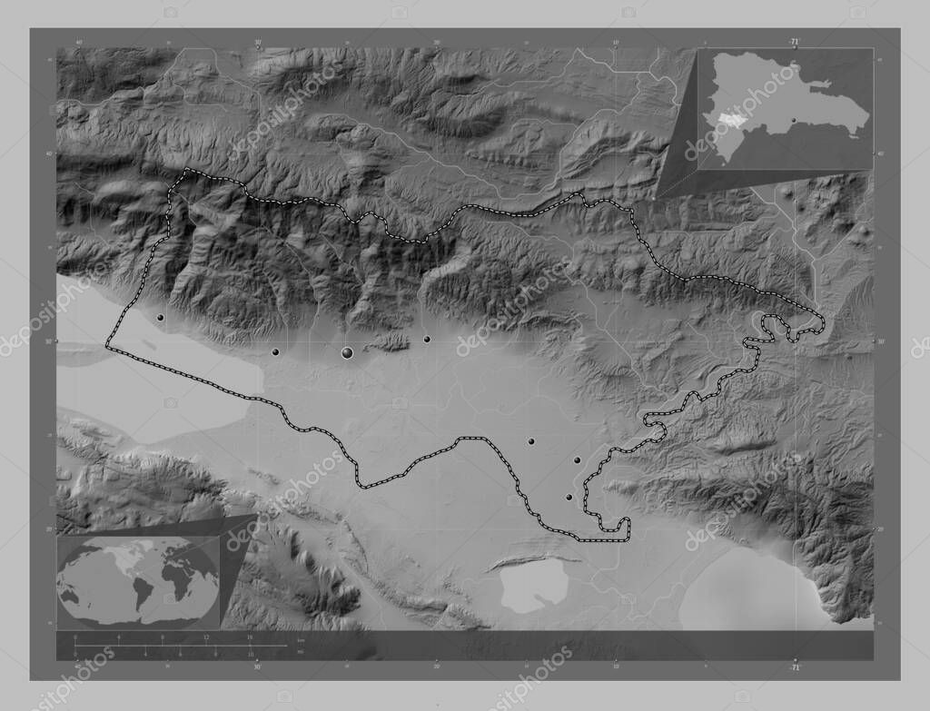 Bahoruco, provincia de República Dominicana. Mapa de elevación a escala ...