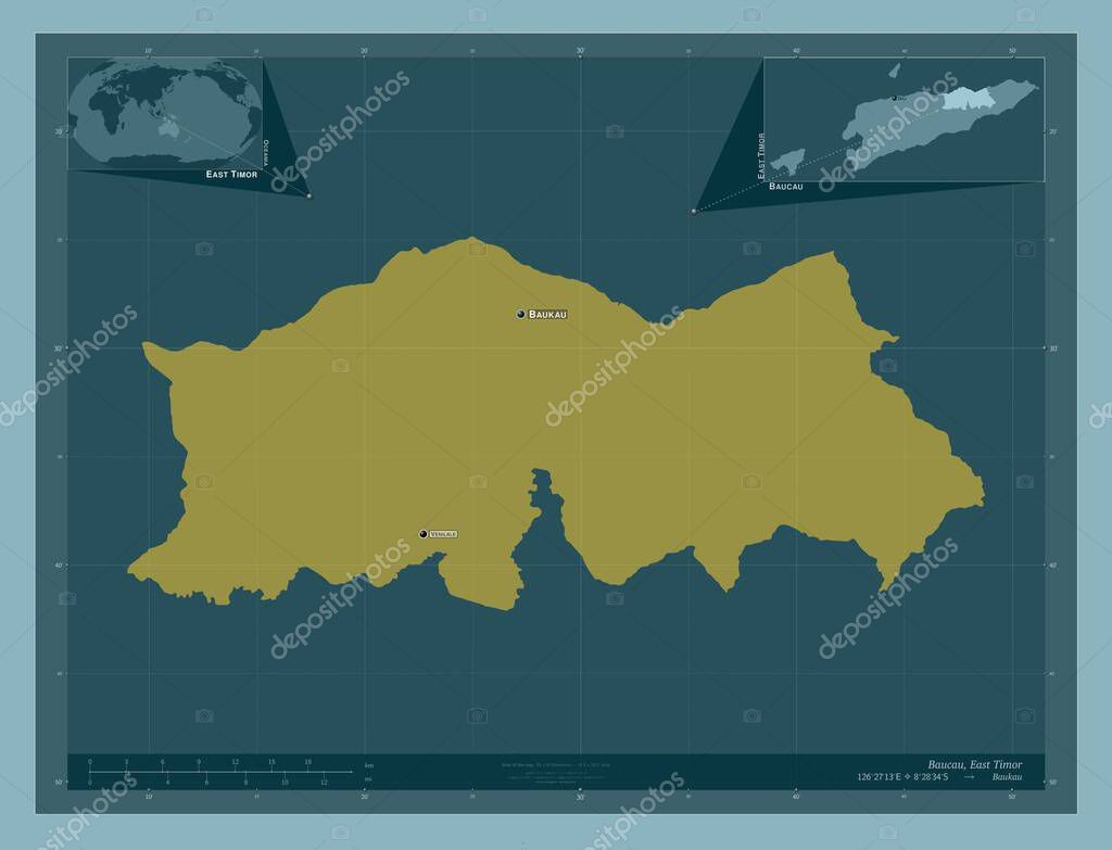 Baucau, municipio de Timor Oriental. Forma de color sólido. Ubicaciones ...