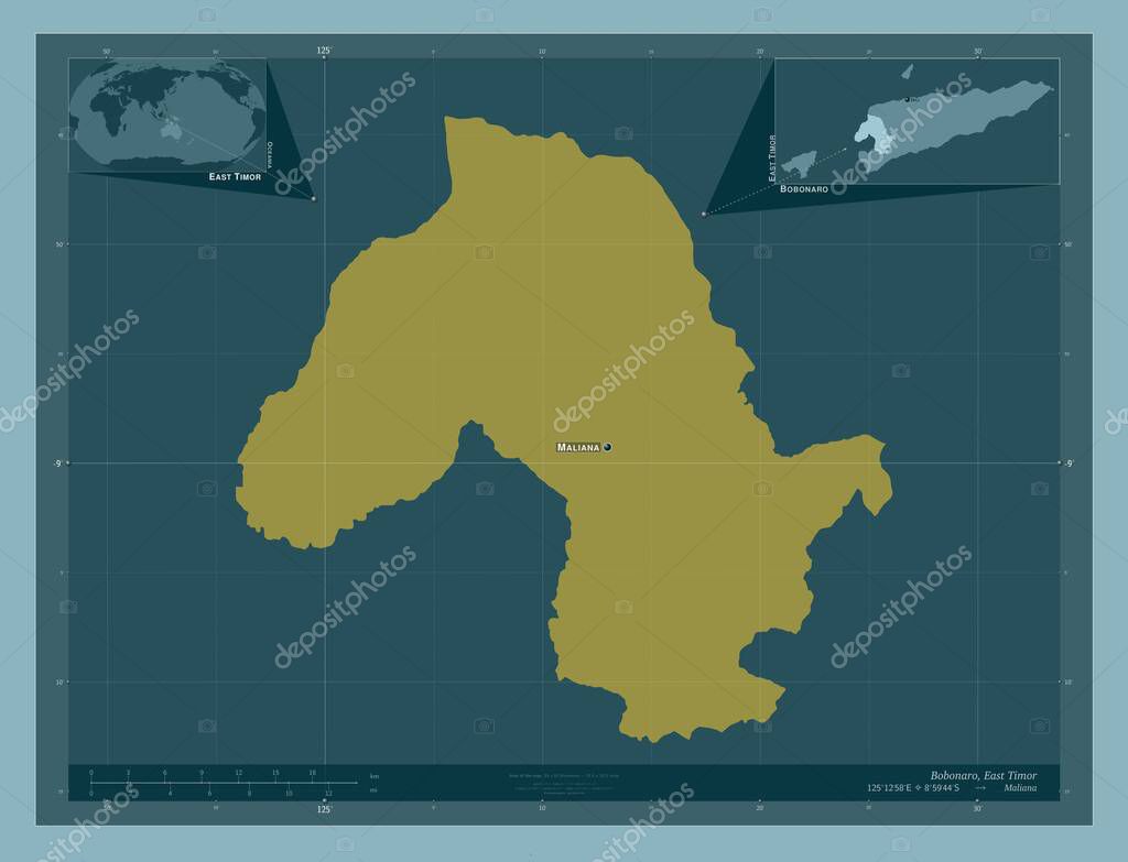 Bobonaro, municipio de Timor Oriental. Forma de color sólido ...