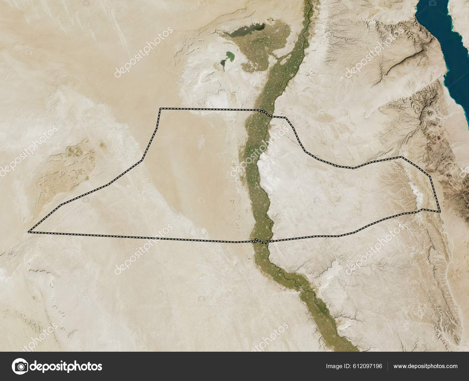 Minya Governorate Egypt Low Resolution Satellite Map Stock Photo by ...