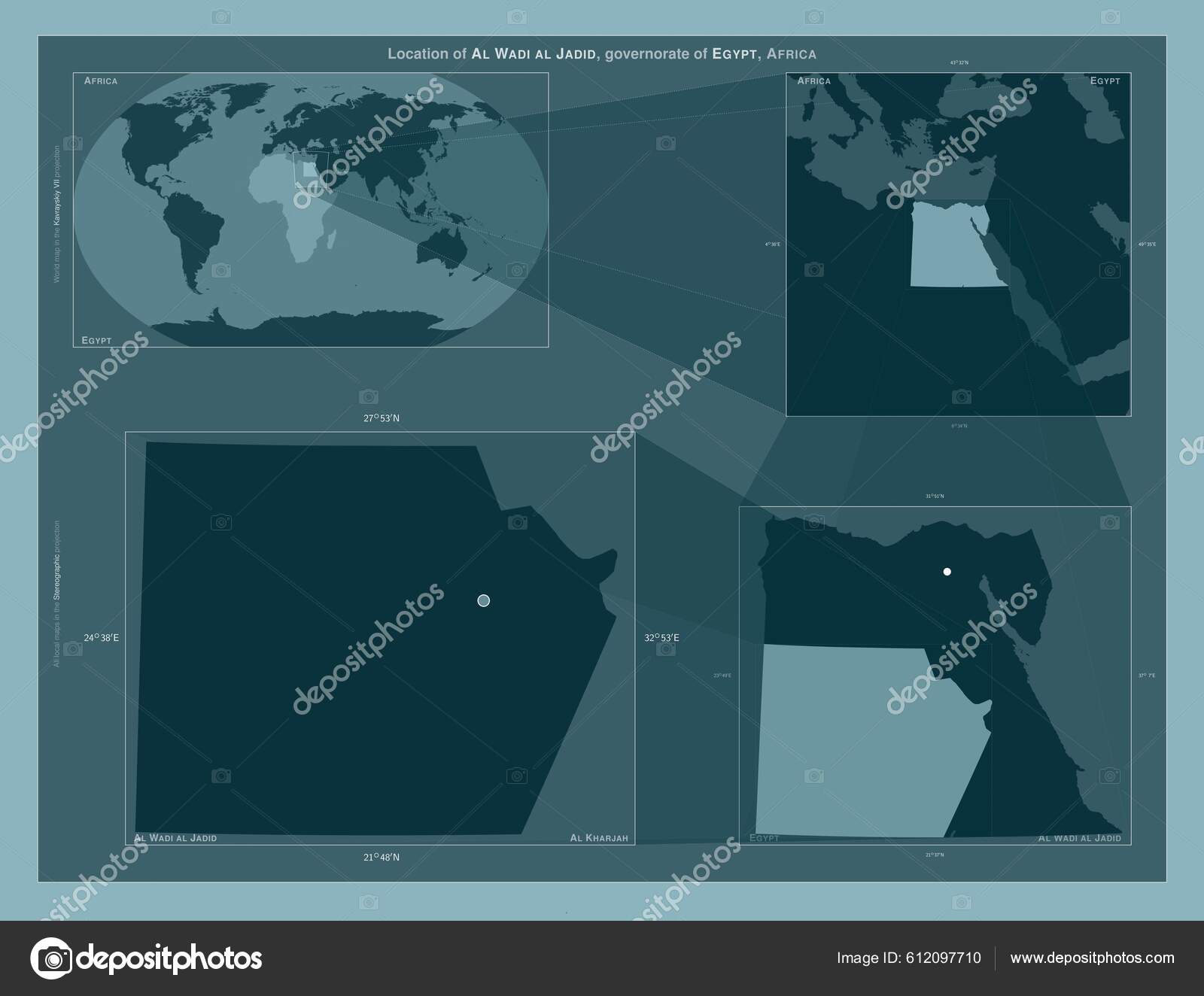 Wadi Jadid Governorate Egypt Diagram Showing Location Region Larger ...