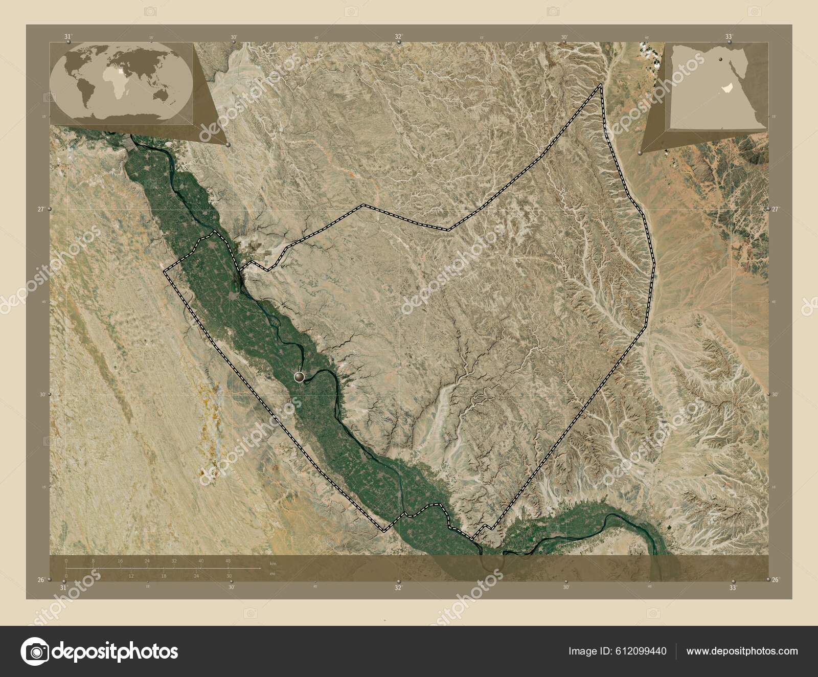 Suhaj Governorate Egypt High Resolution Satellite Map Corner Auxiliary ...