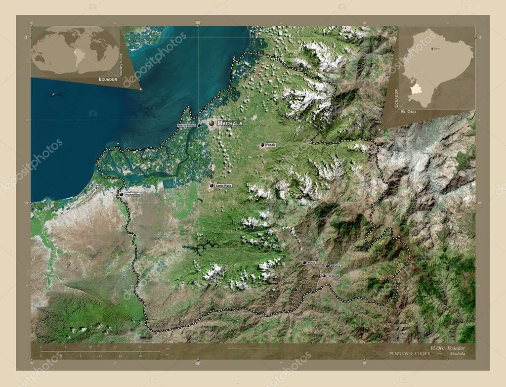 El Oro, provincia de Ecuador. Mapa satelital de alta resolución ...