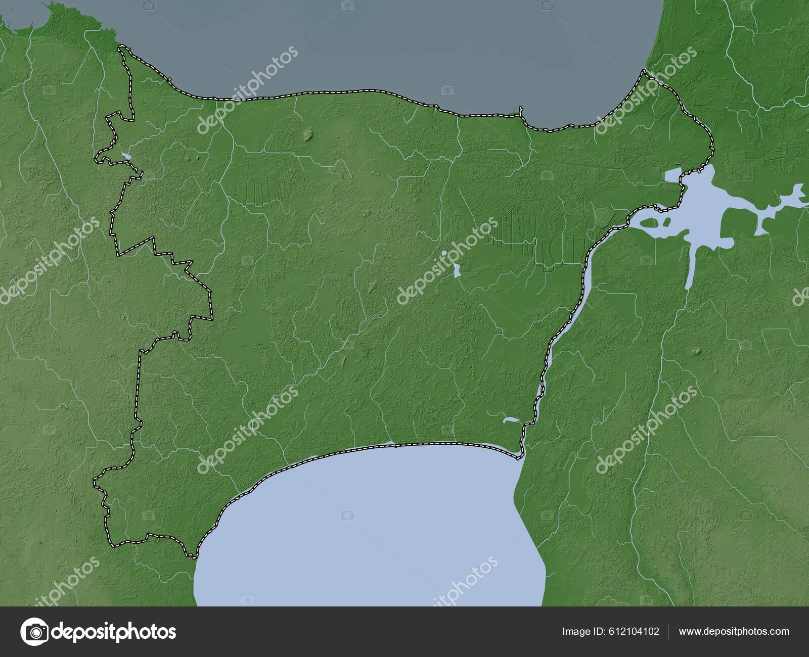 Ida Viru County Estonia Elevation Map Colored Wiki Style Lakes — Stock ...