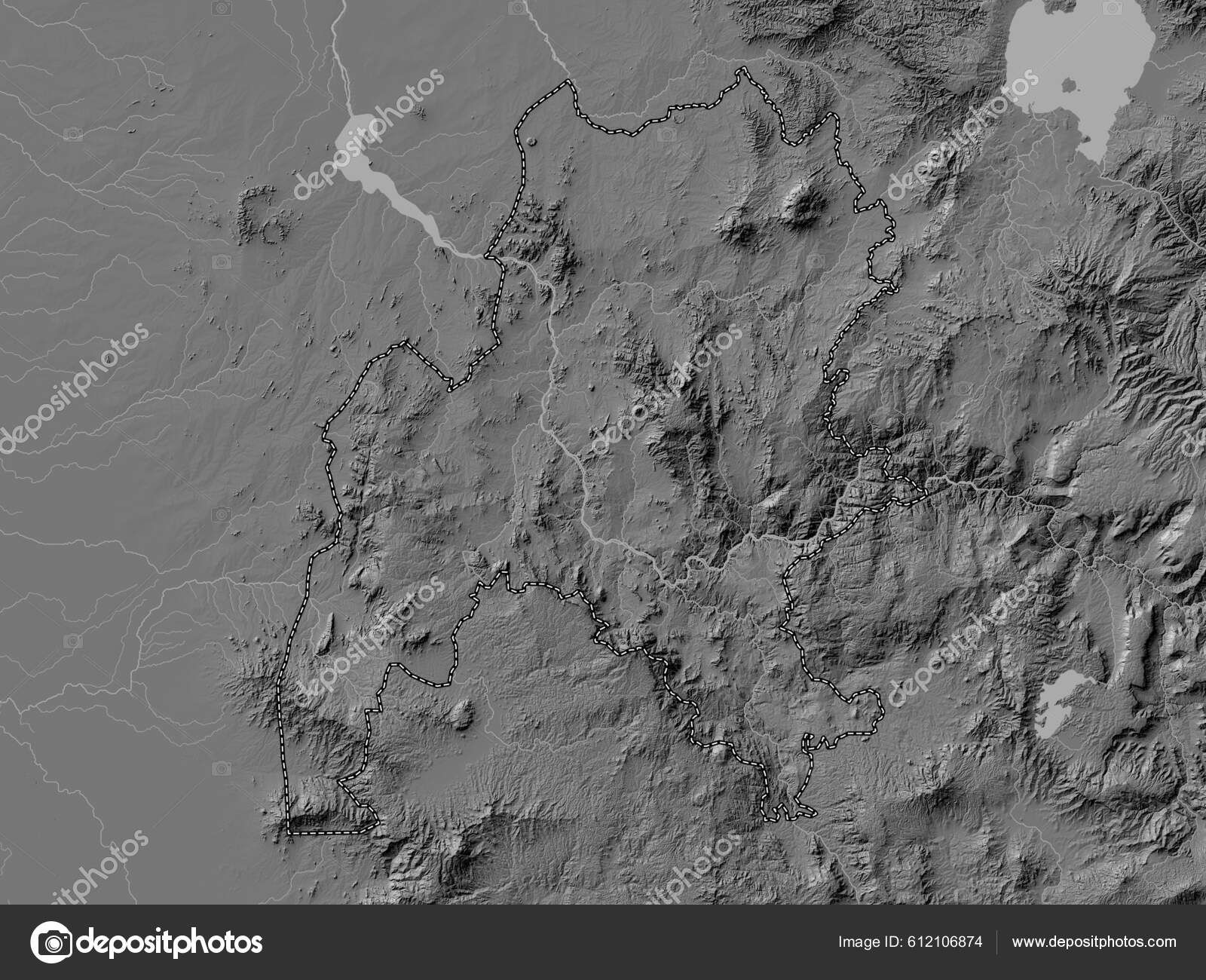 Benshangul Gumaz State Ethiopia Bilevel Elevation Map Lakes Rivers ...