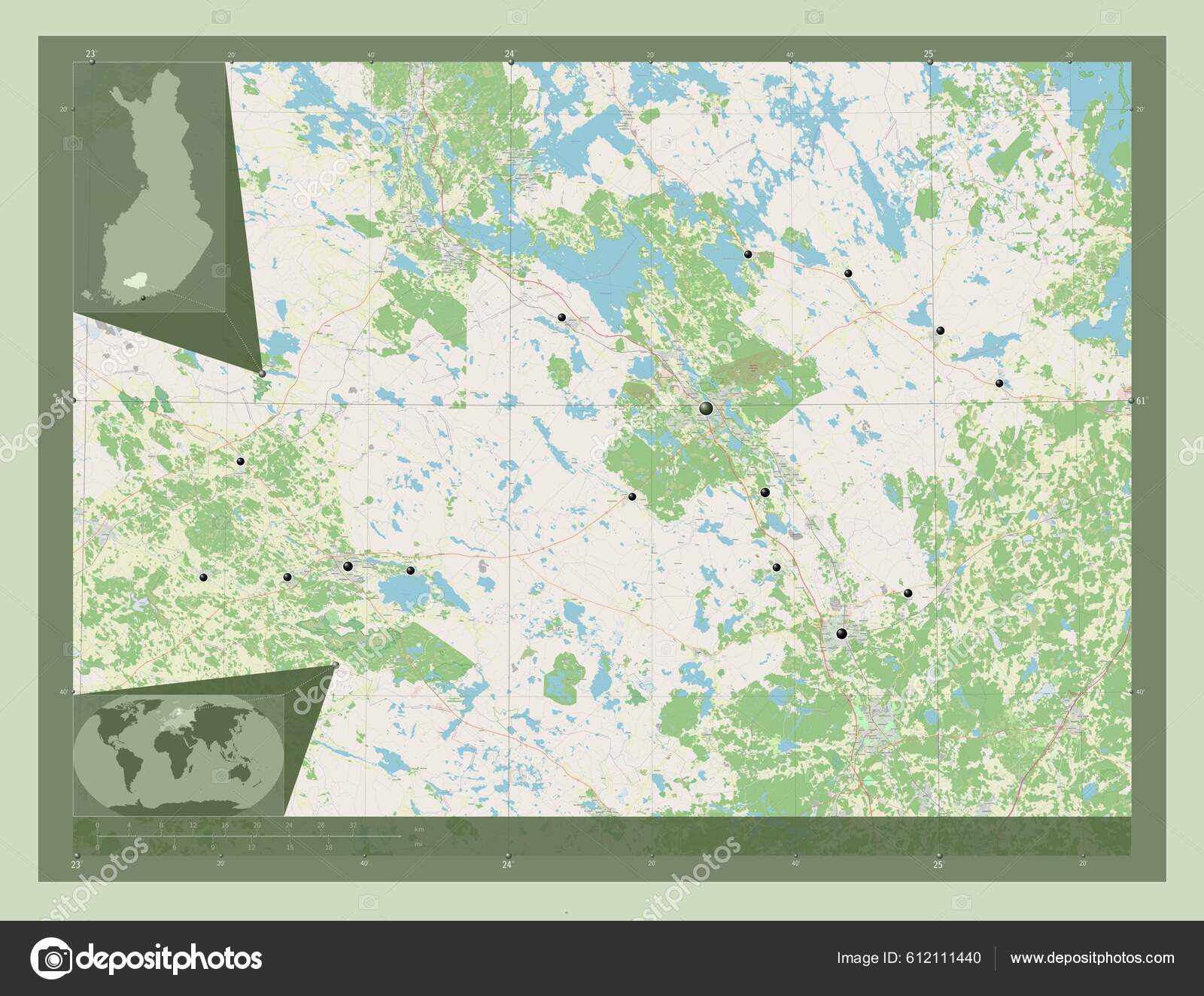 Tavastia Proper Region Finland Open Street Map Locations Major Cities ...