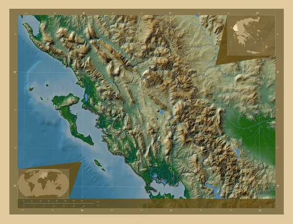 Epiro, administración descentralizada de Grecia. Mapa de elevación de ...