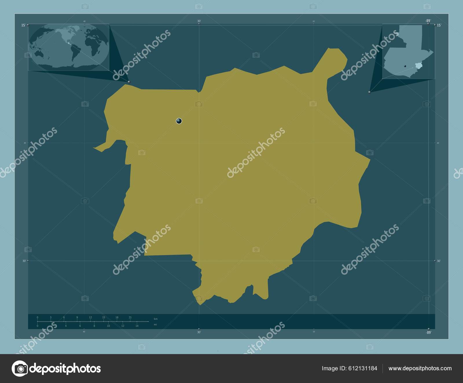 Chiquimula Departamento Guatemala Forma Color Sólido Mapas Ubicación ...