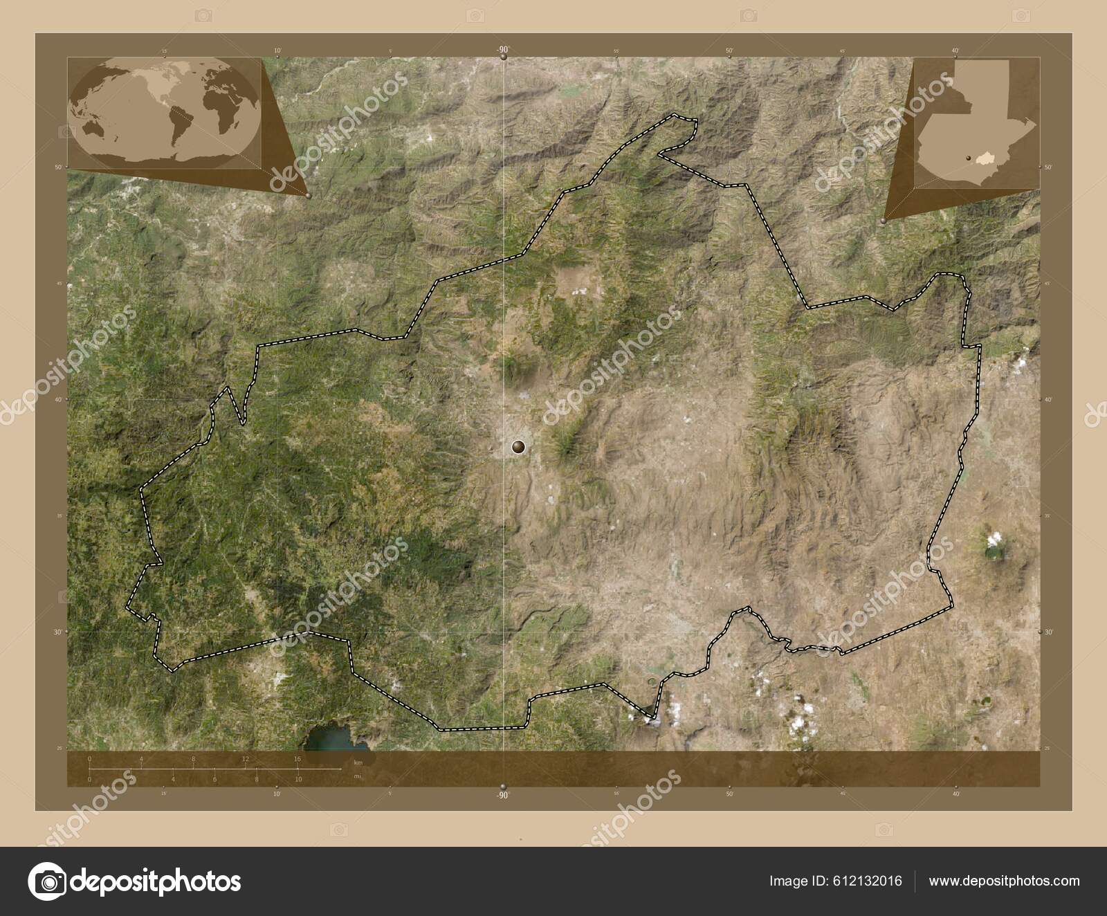 Jalapa Department Guatemala Low Resolution Satellite Map Corner Auxiliary Location — Stock Photo ...