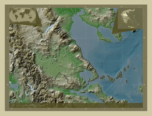 Thessaly, decentralized administration of Greece. Elevation map colored ...