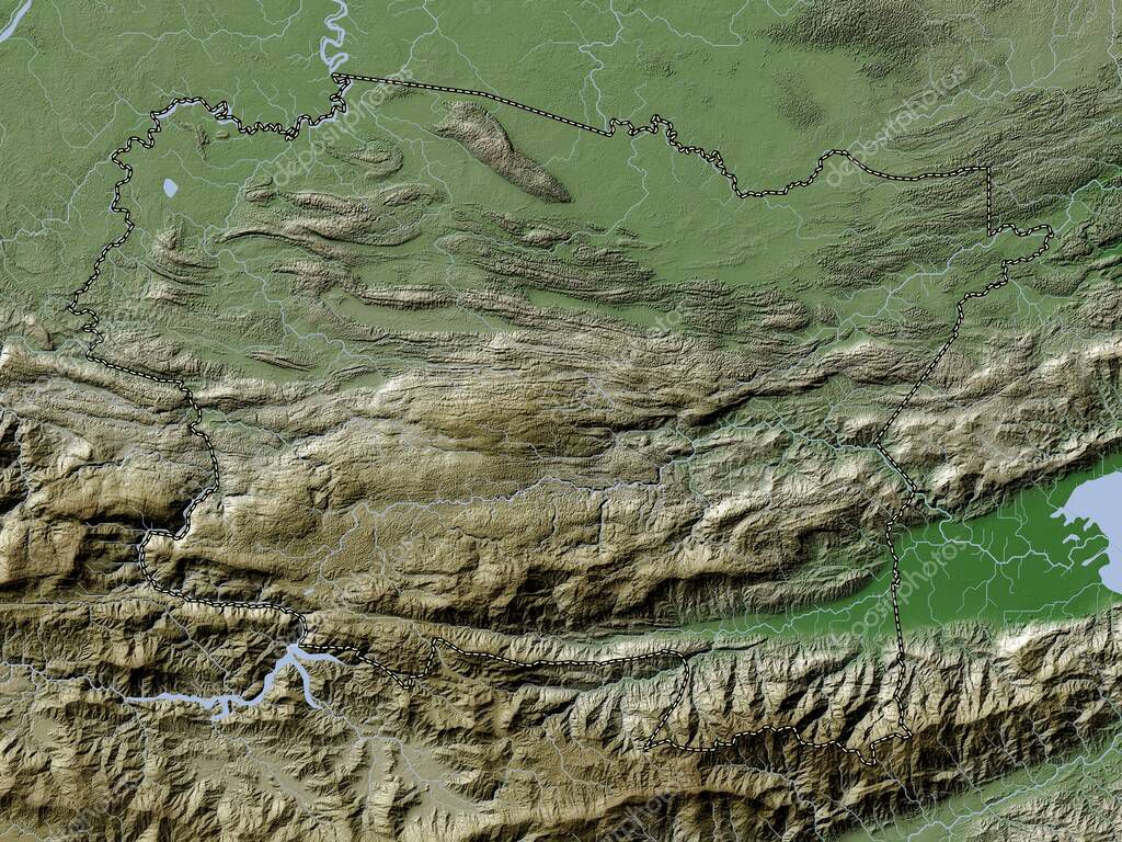 Alta Verapaz, departamento de Guatemala. Mapa de elevación coloreado en ...