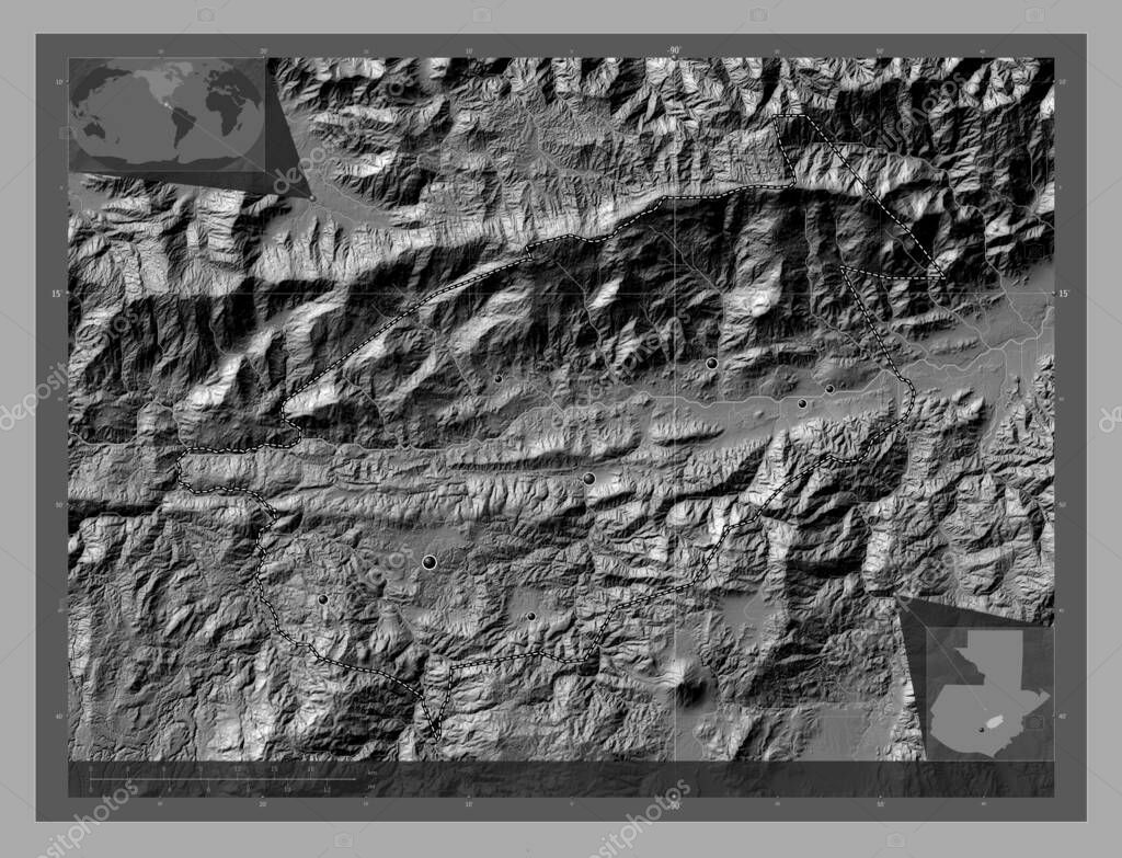 El Progreso, departamento de Guatemala. Mapa de elevación de Bilevel ...