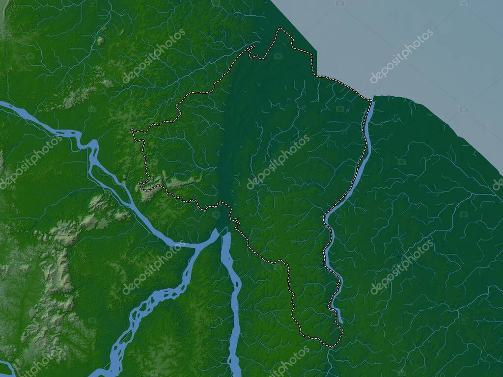 Islas Essequibo-Demerara Occidental, región de Guyana. Mapa de ...