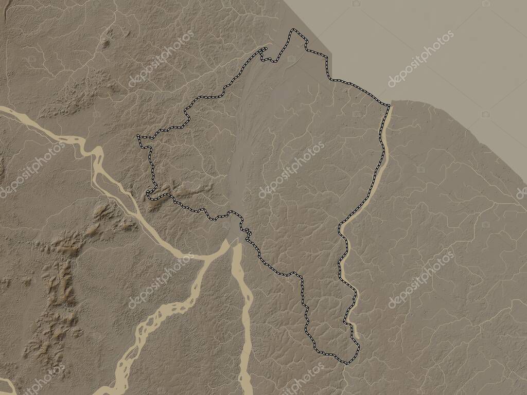 Islas Essequibo-Demerara Occidental, región de Guyana. Mapa de ...