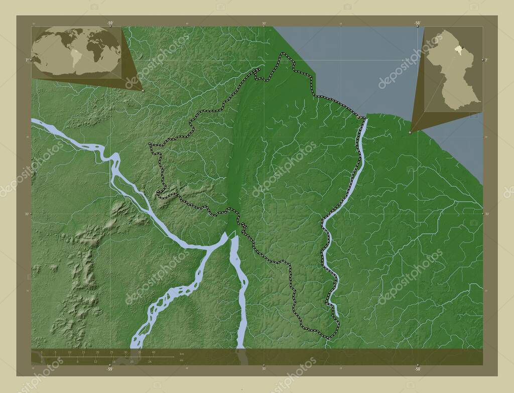 Islas Essequibo-Demerara Occidental, región de Guyana. Mapa de ...