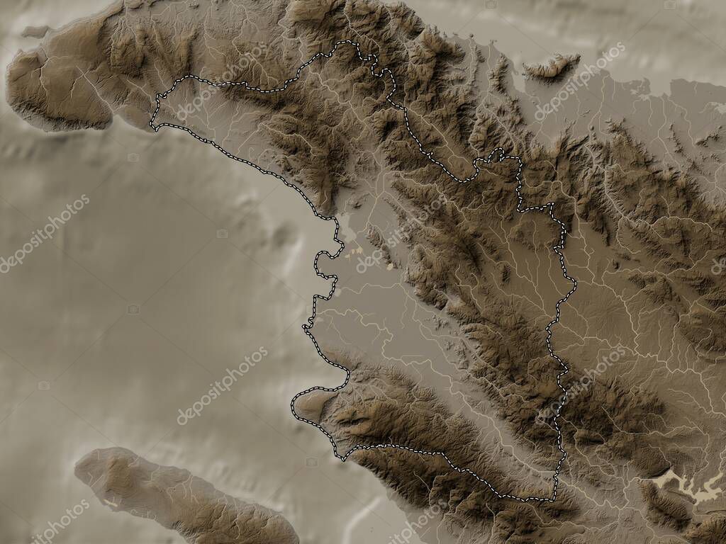 L 'Artibonite, departamento de Haití. Mapa de elevación coloreado en ...
