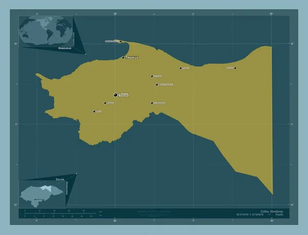 Colón, departamento de Honduras. Forma de color sólido. Ubicaciones y ...