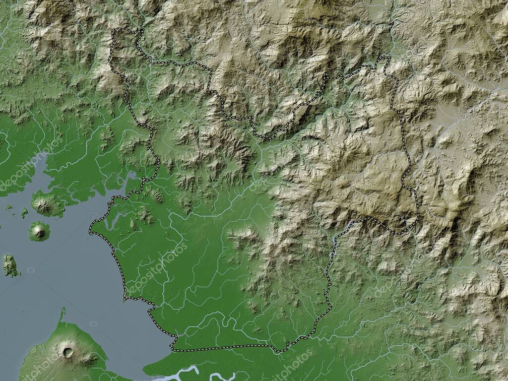 Choluteca, departamento de Honduras. Mapa de elevación coloreado en ...