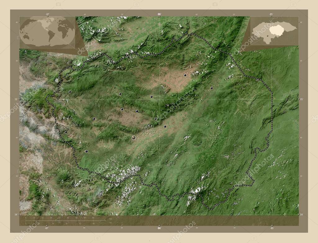 Olancho, departamento de Honduras. Mapa satelital de alta resolución ...