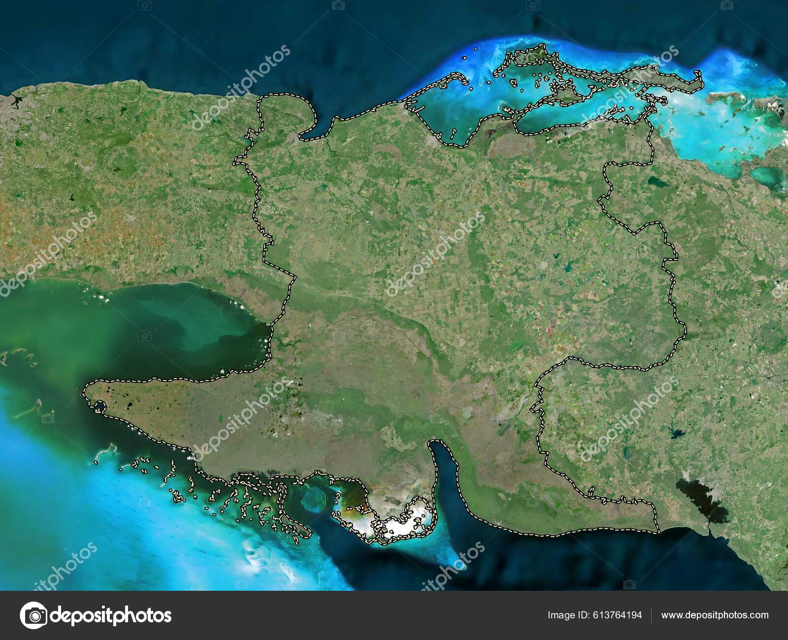 Matanzas Province Cuba High Resolution Satellite Map Stock Photo by ...
