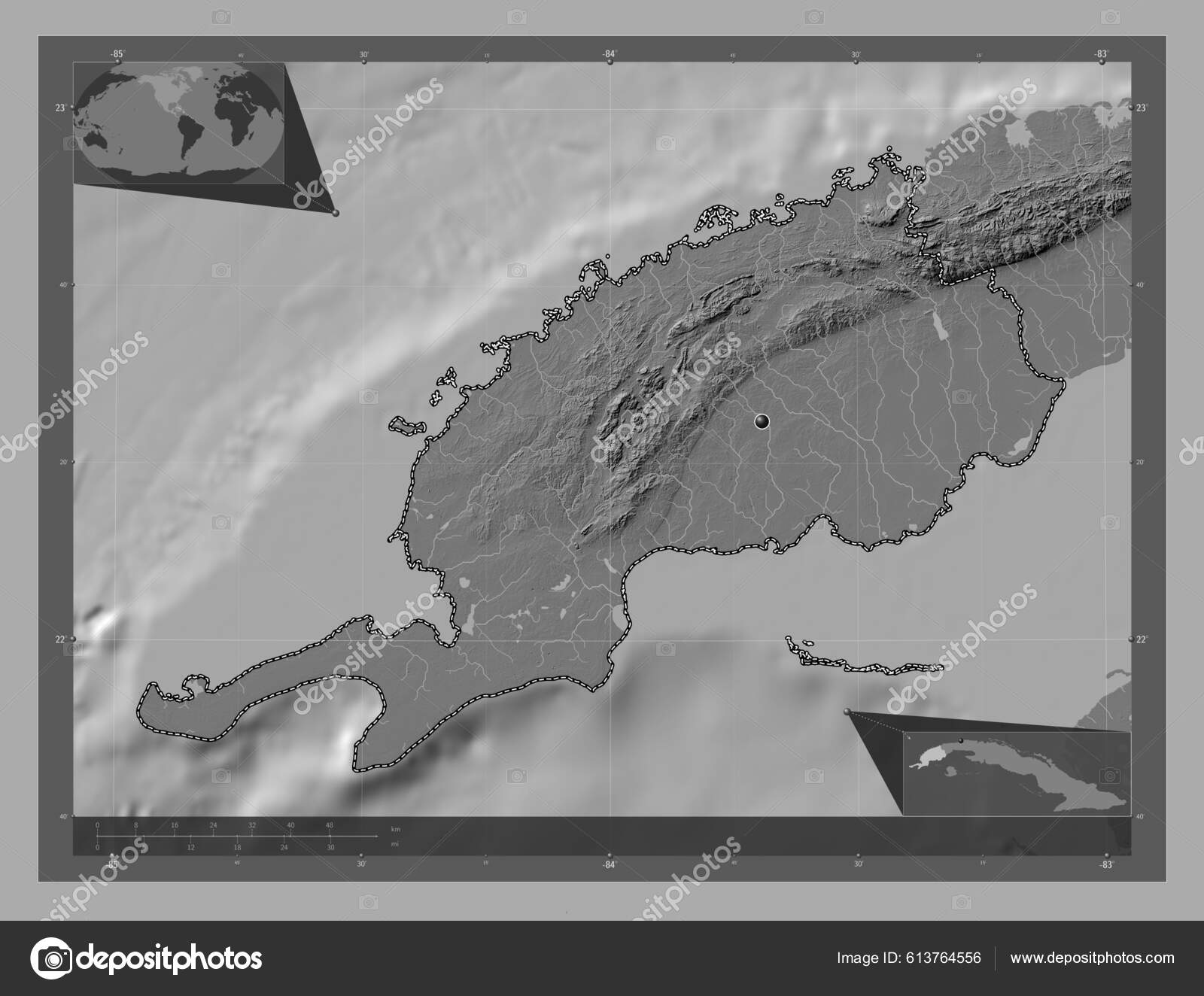 Pinar Del Río Provincia Cuba Mapa Elevación Bilevel Con Lagos — Foto de ...