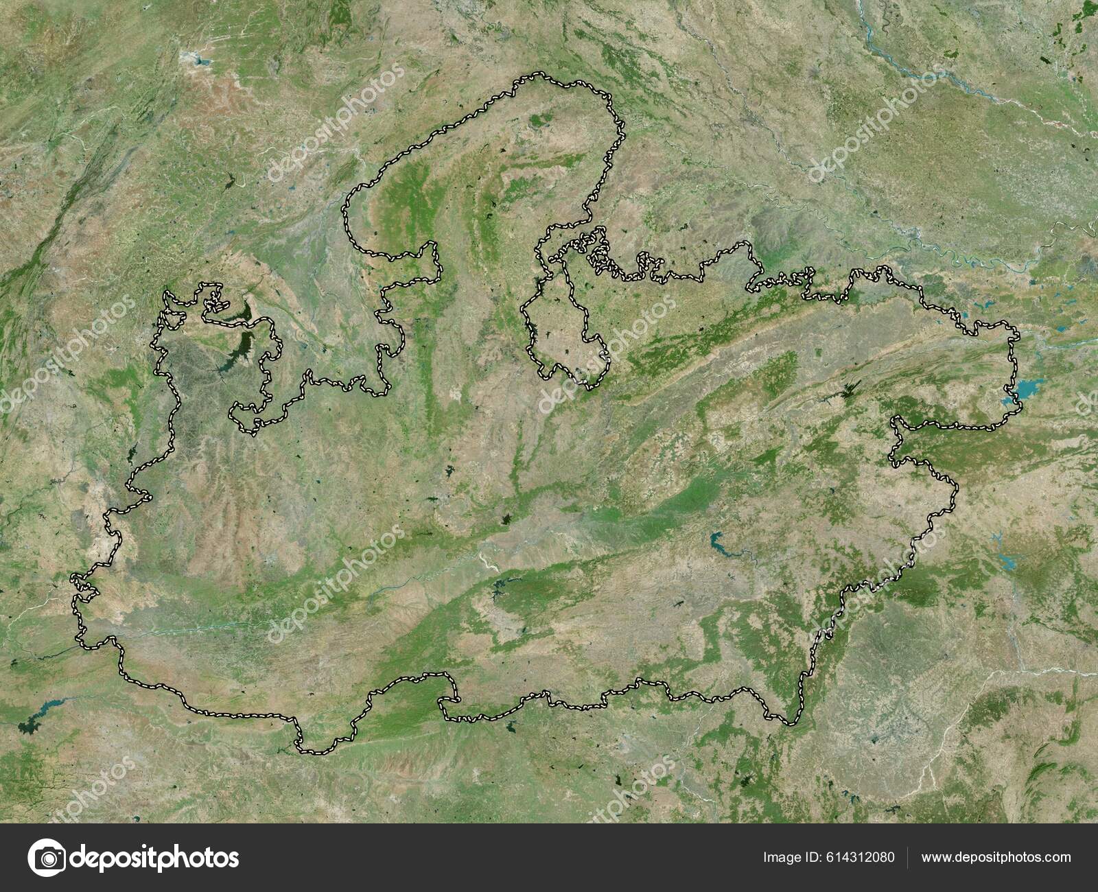 Madhya Pradesh State India High Resolution Satellite Map — Stock Photo ...