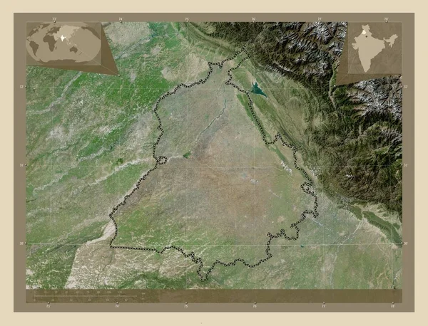 Bihar State India Low Resolution Satellite Map Locations Names Major ...