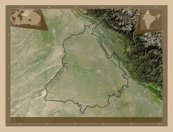 Bihar State India Low Resolution Satellite Map Locations Names Major ...