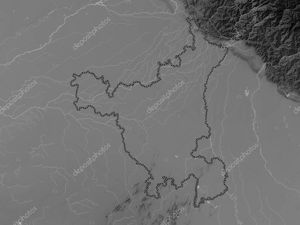 Haryana, estado de la India. Mapa de elevaci n a escala de grises con ...