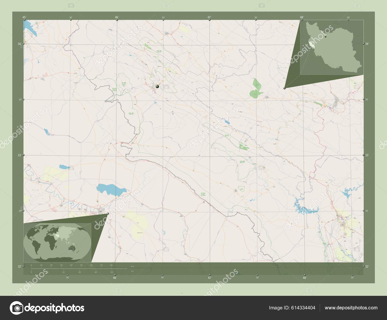 Ilam Province Iran Open Street Map Corner Auxiliary Location Maps ...