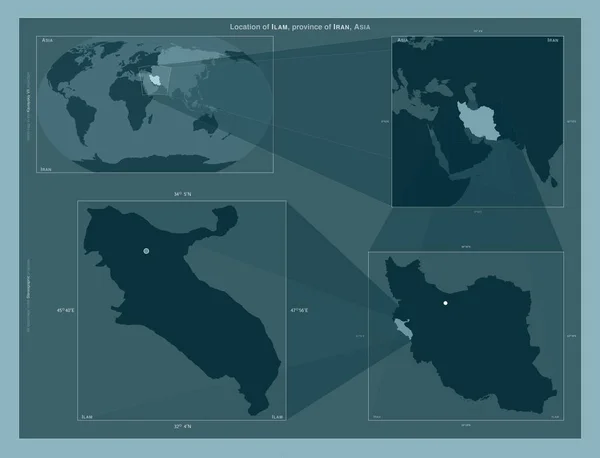 Lorestan Province Iran Diagram Showing Location Region Larger Scale ...