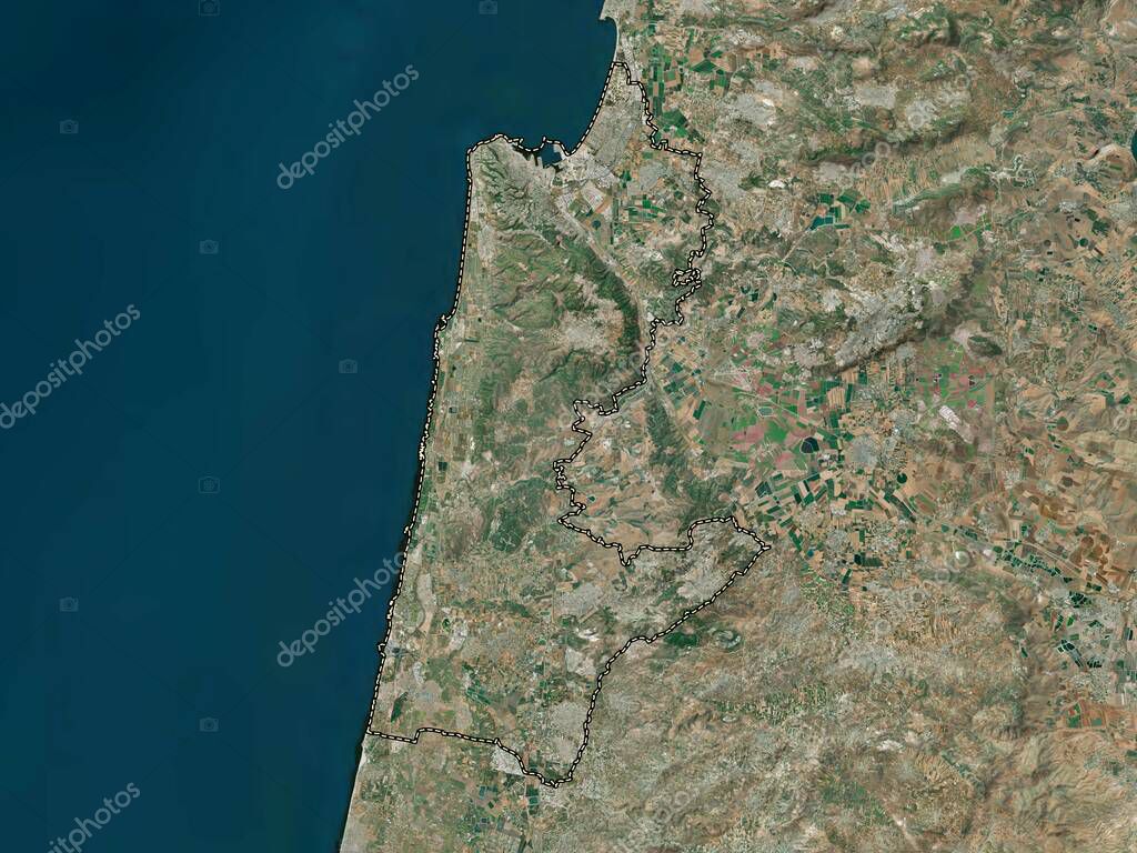 Haifa, distrito de Israel. Mapa de satélite de alta resolución 2023