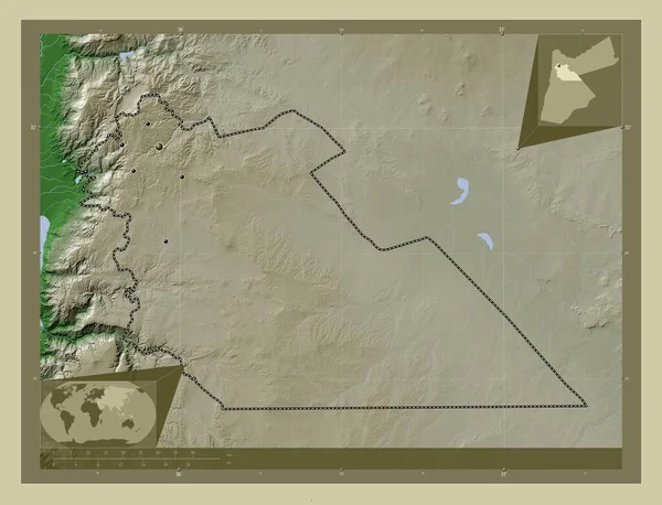 Tafilah Province Jordan Elevation Map Colored Wiki Style Lakes Rivers ...