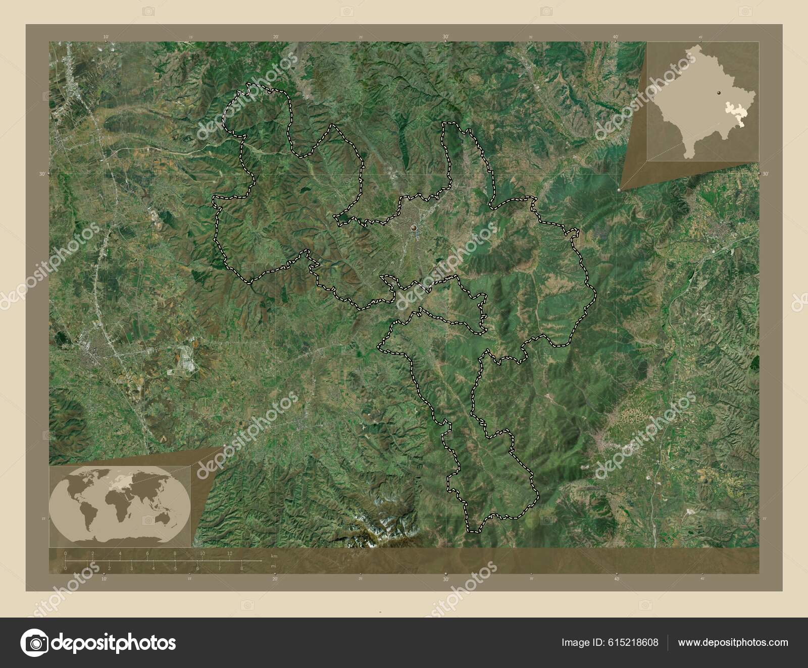 Gjilan Municipality Kosovo High Resolution Satellite Map Locations ...