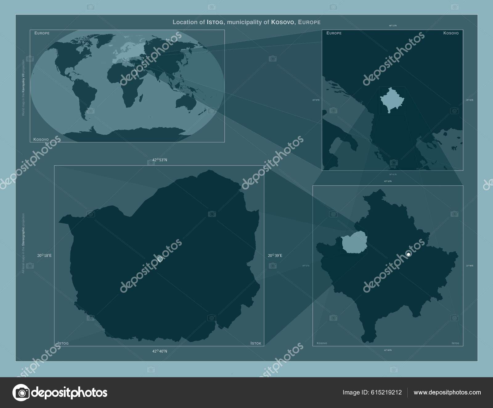 Istog Municipality Kosovo Diagram Showing Location Region Larger Scale ...