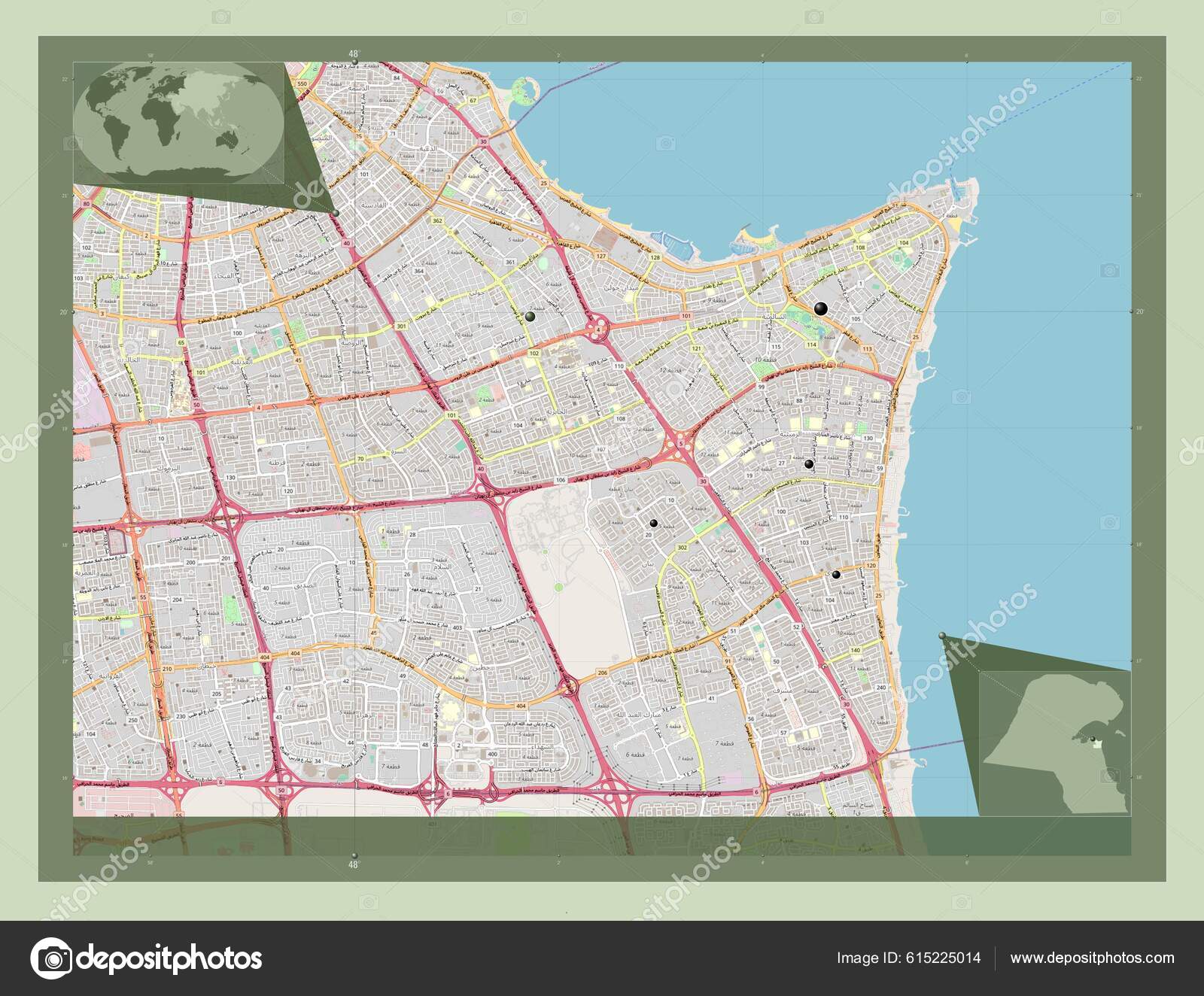 Hawalli Province Kuwait Open Street Map Locations Major Cities Region ...