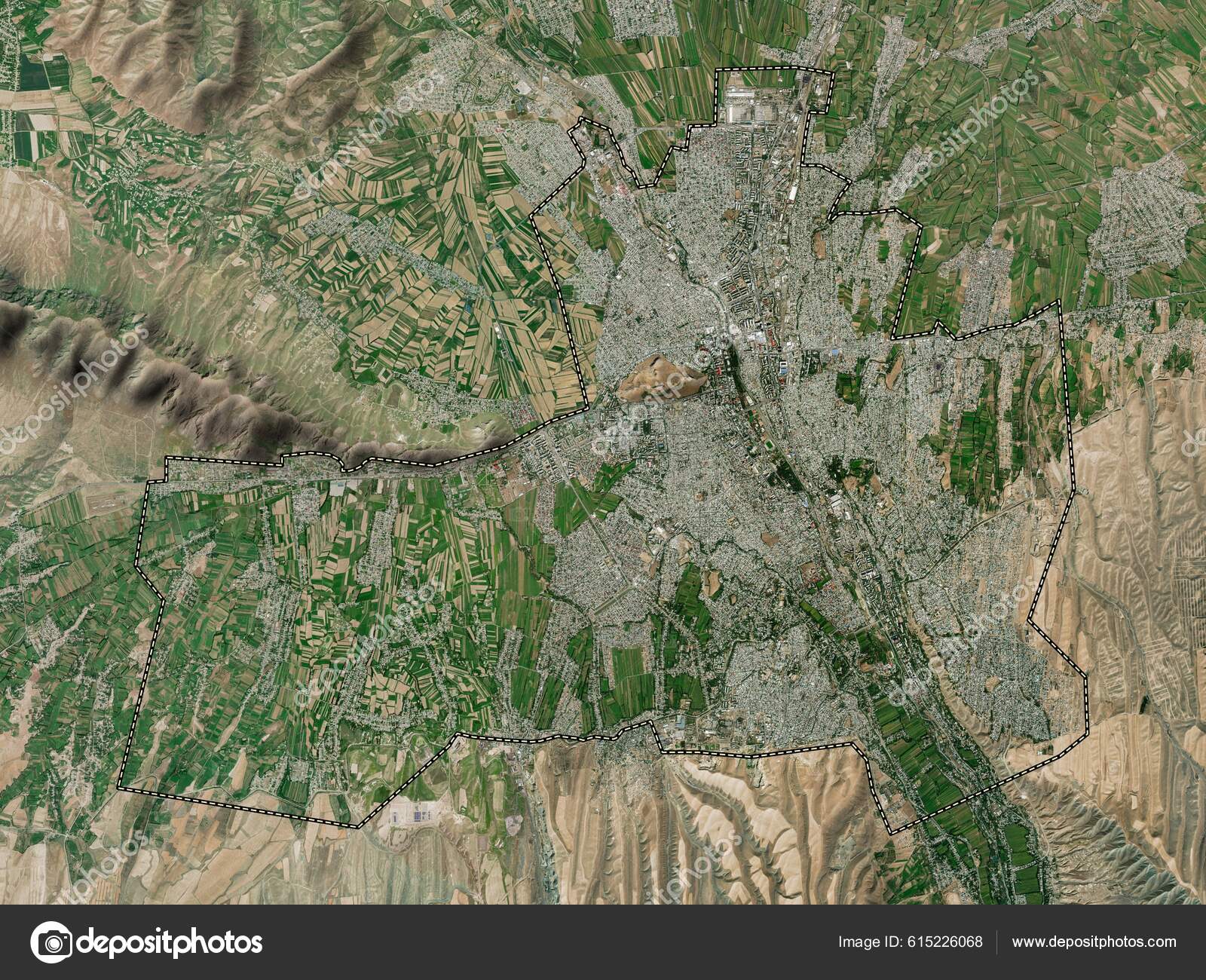 Osh City City Kyrgyzstan High Resolution Satellite Map Stock Photo by ...