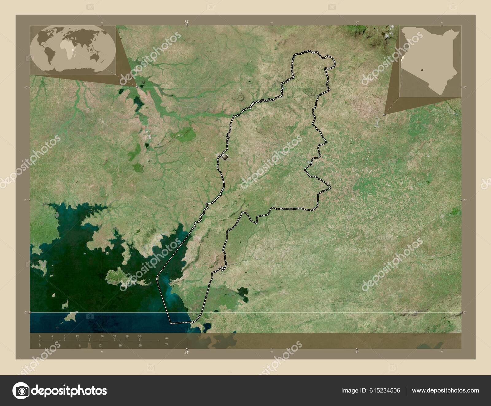 Busia County Kenya High Resolution Satellite Map Corner Auxiliary ...