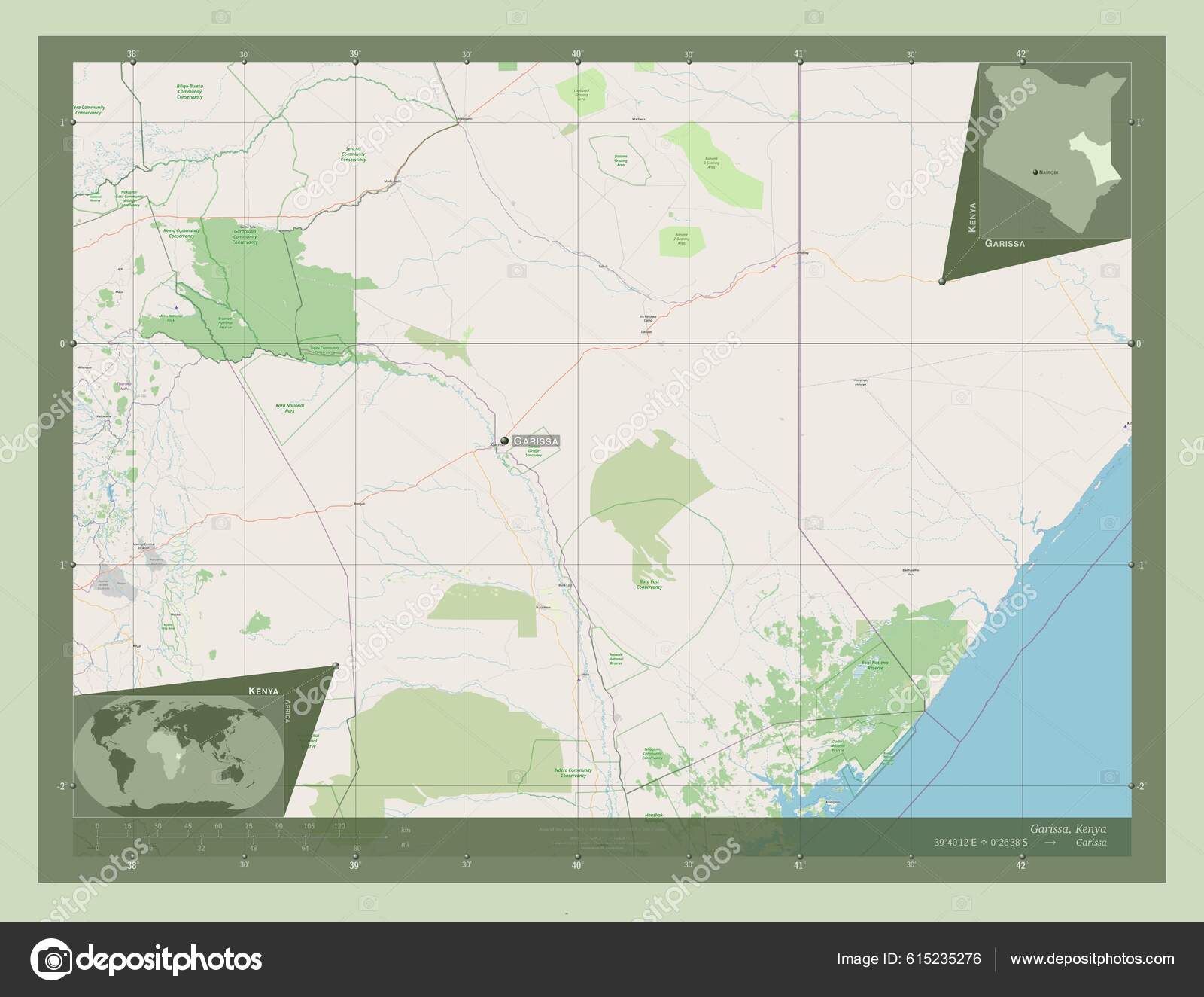 Garissa County Kenya Open Street Map Locations Names Major Cities ...