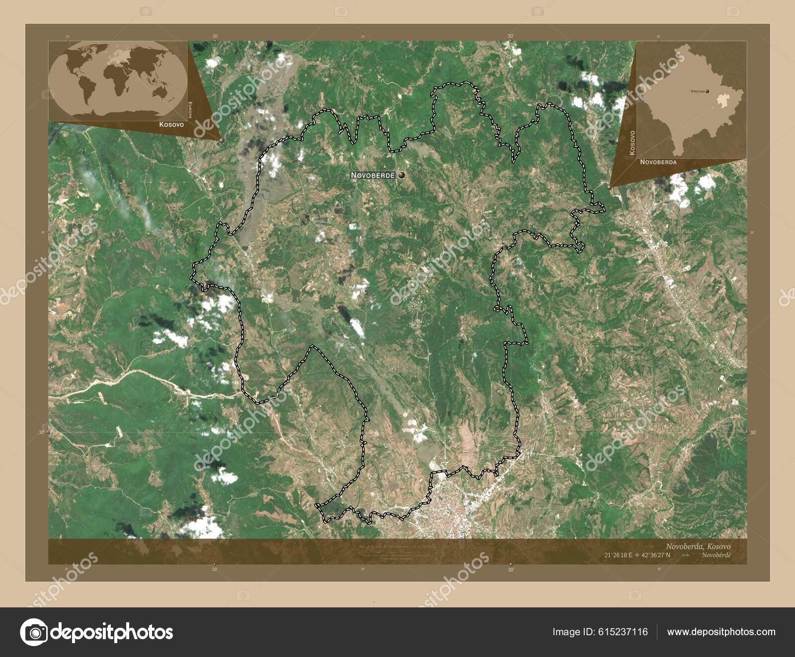 Novoberda Municipio Kosovo Mapa Satelital Baja Resolución Ubicaciones ...